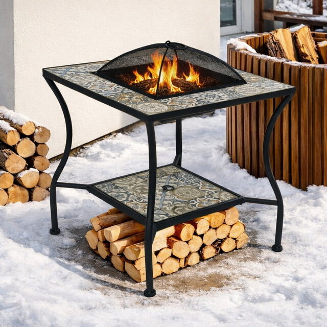 Стол для костра с мозаикой Гран Тулуз 55*55 см, металл, Kaemingk, 842731