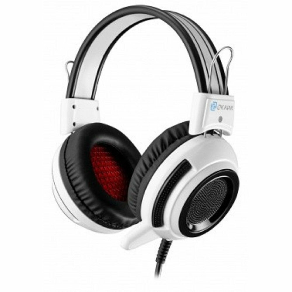 Oklick HS-G300 белый/черный 2.5м наушники с микрофоном (AH-V1W) 361558