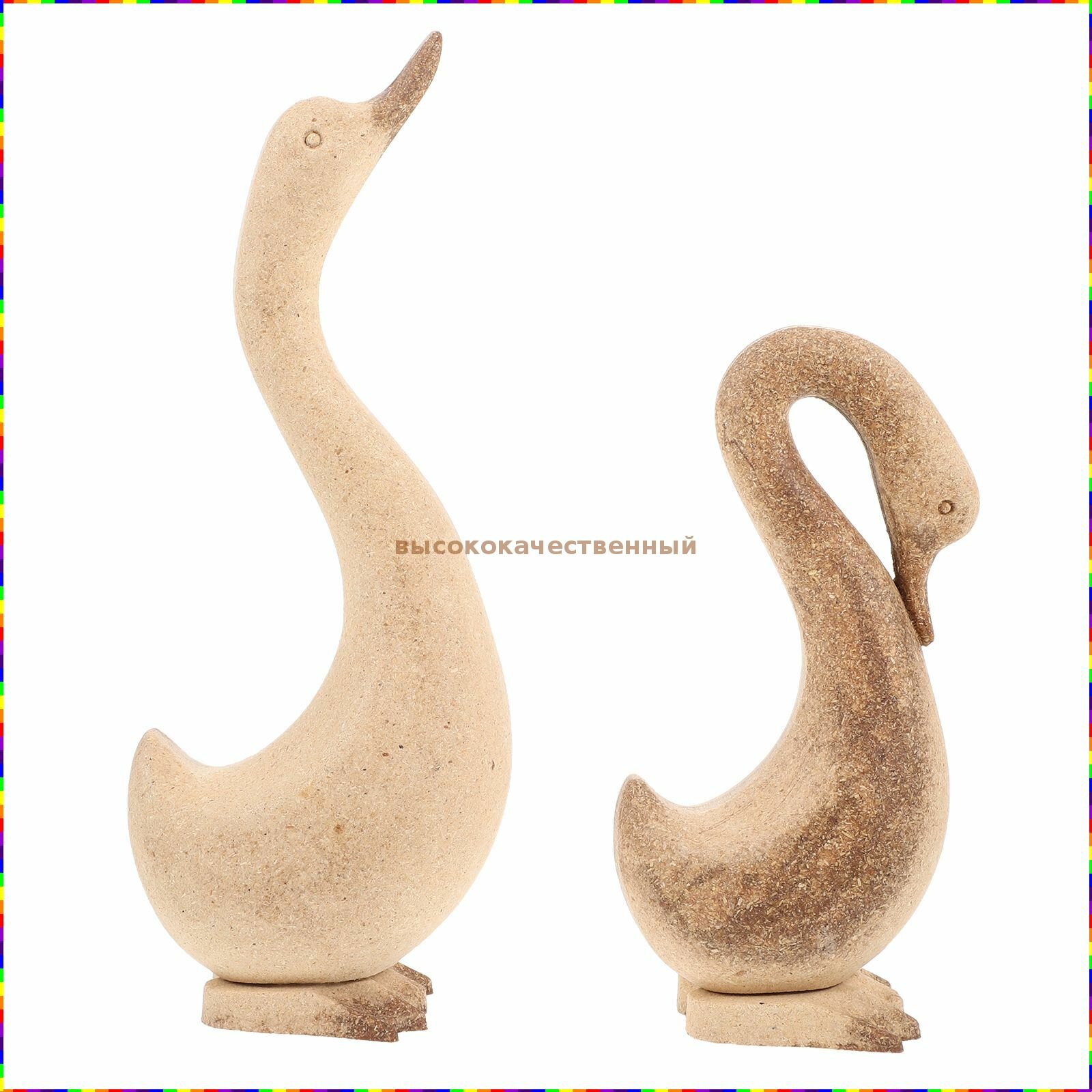 2 деревянные фигурки уток из натурального дерева для творчества и декора