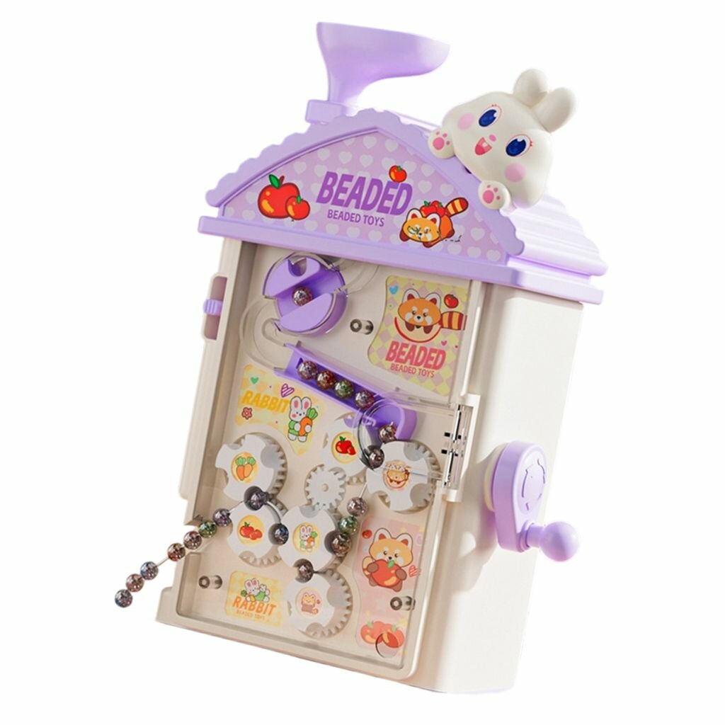 Детская машинка для вышивания бисером автоматически надевает набор игрушек из бисера-фиолетовый-400 бусин