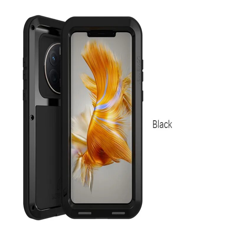 Чехол Love Mei для Huawei Mate 50 Pro / Mate 40 Pro, силиконовый, военного Черный, Mate 50, черный