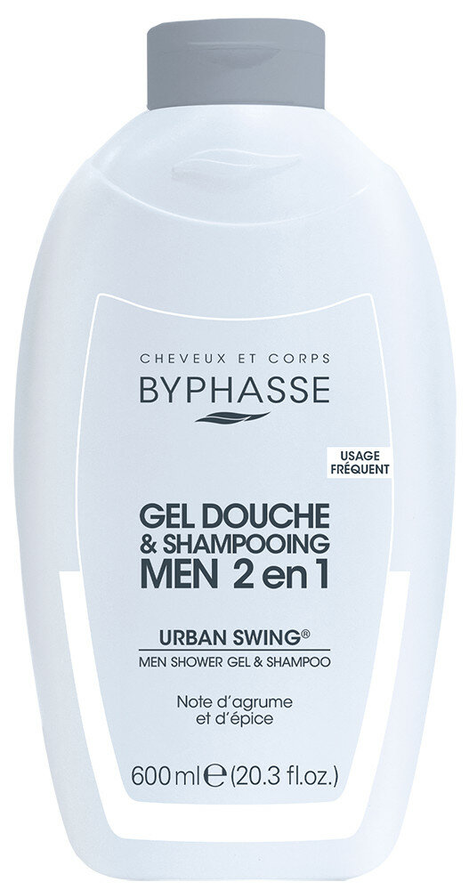 Гель для душа-шампунь Byphasse Men Urban Swing 2в1, 600мл