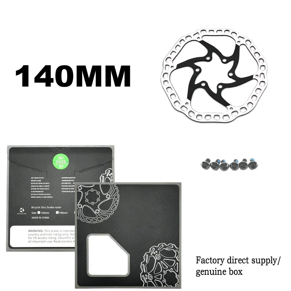 Гидравлические дисковые тормозные роторы MTB 140/160/180 мм 6 болтов Black 140mm