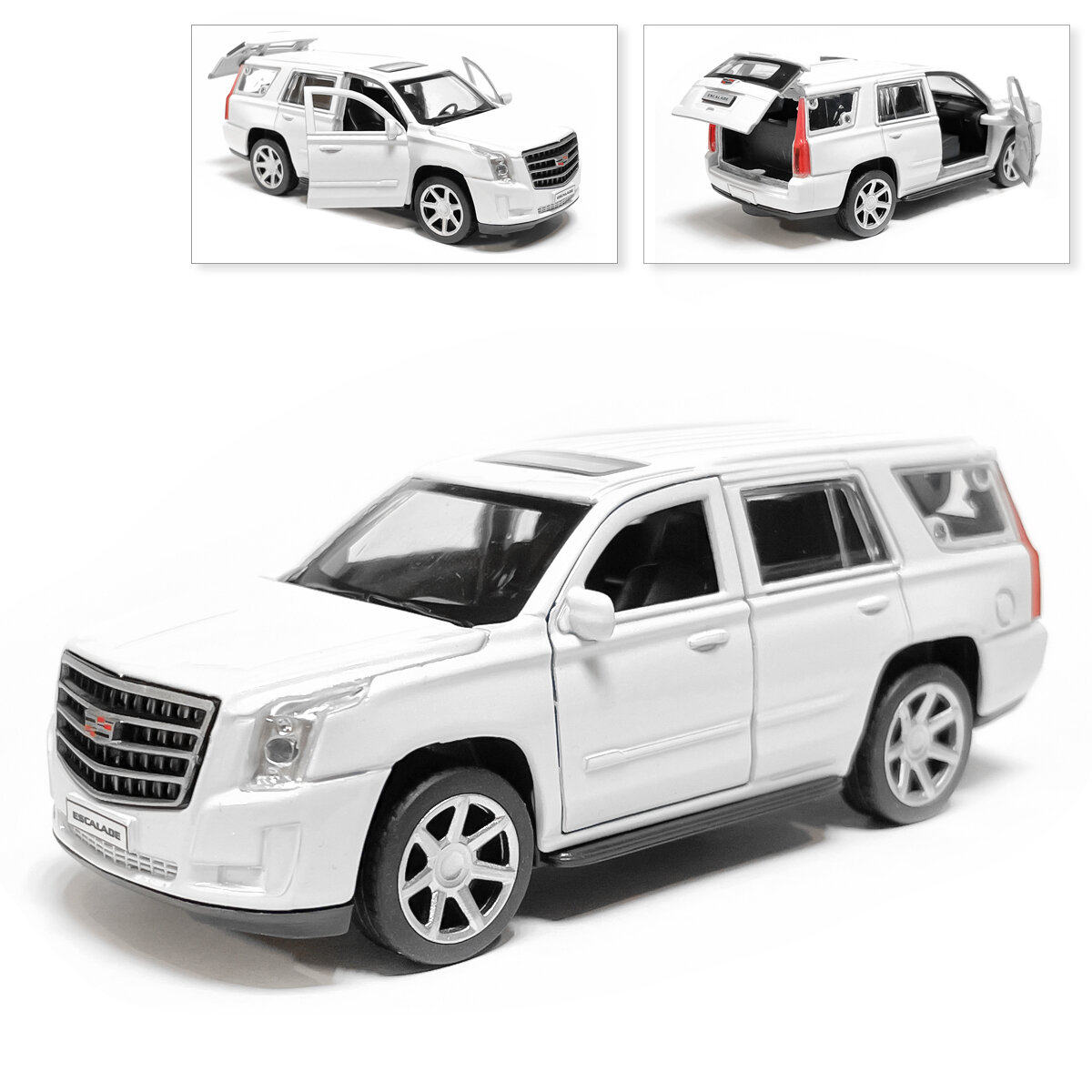 Машинка Cadillac Escalade, коллекционная, металлическая, белый, Технопарк, 12 см