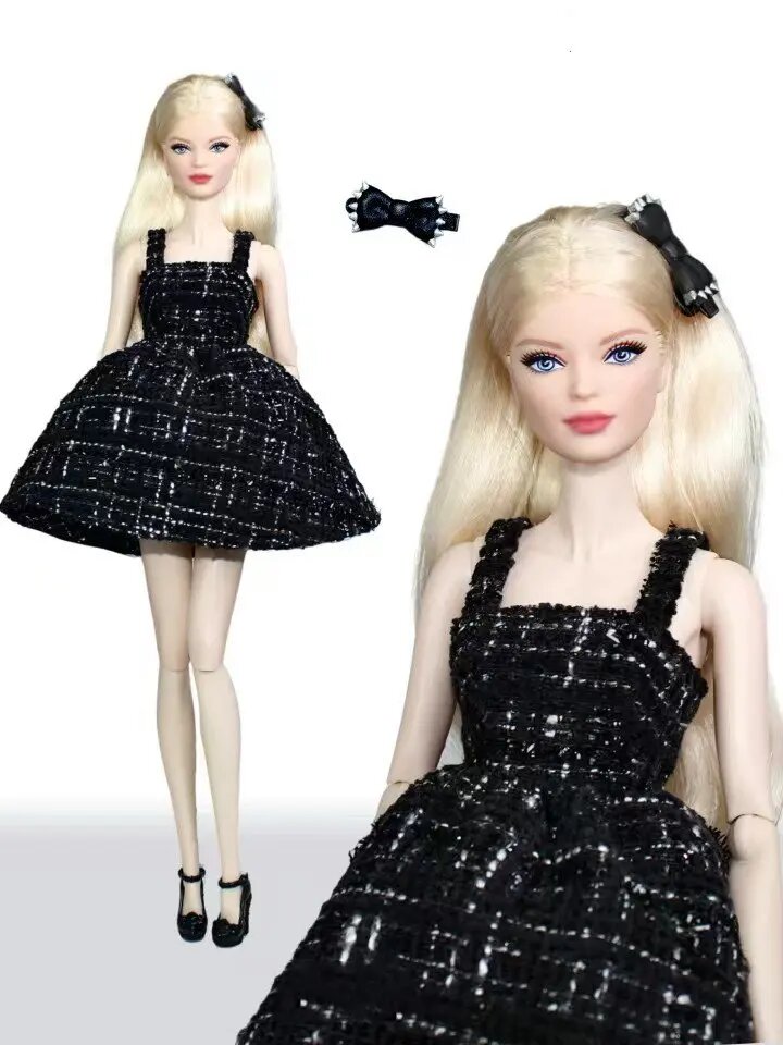 Платья для кукол Барби qichangsheng Черный, black dress
