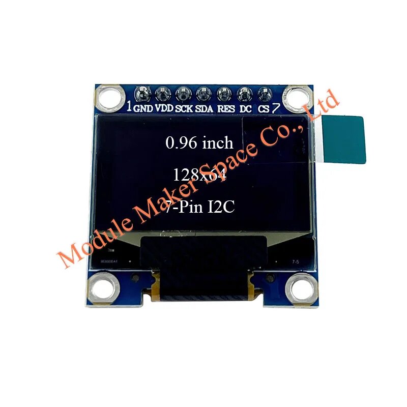 OLED дисплей 0.96" 128x64, белый/синий, Color: welding white