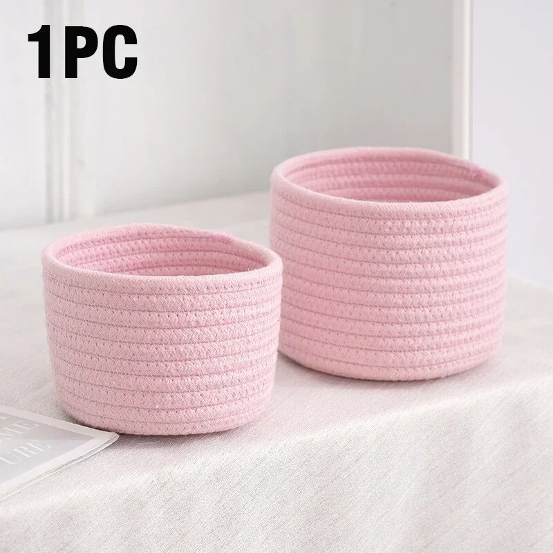 Хлопковая корзина для хранения Розовый, 16X11CM-L, Pink