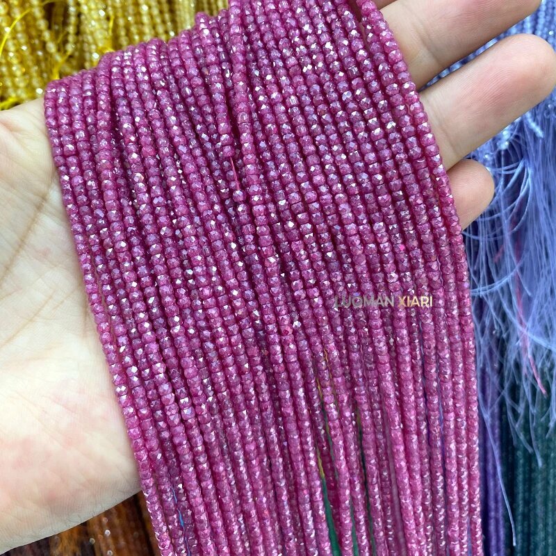 Бусины-разделители LUOMAN XIARI из натурального темно-коричневого циркона 2x3 мм ruby red- snow