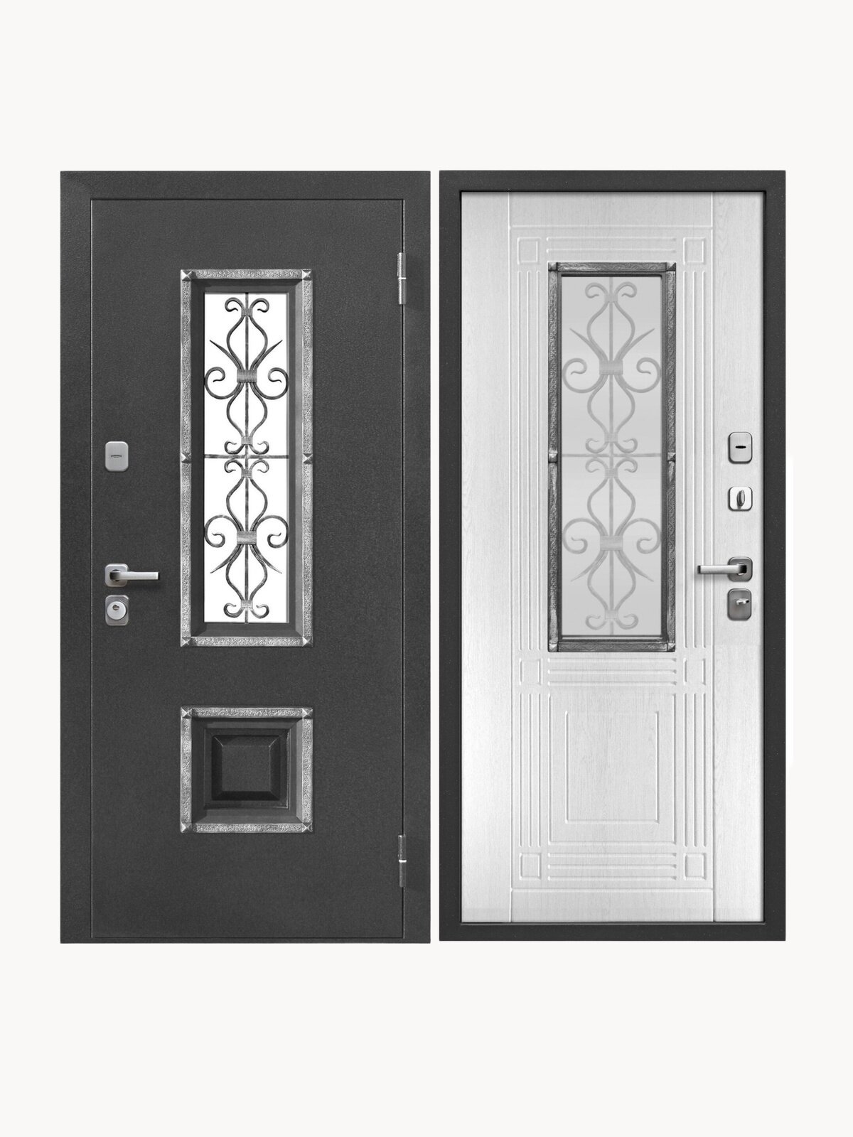 Входная дверь Ferroni Венеция Серебро Белый ясень (960мм) правая