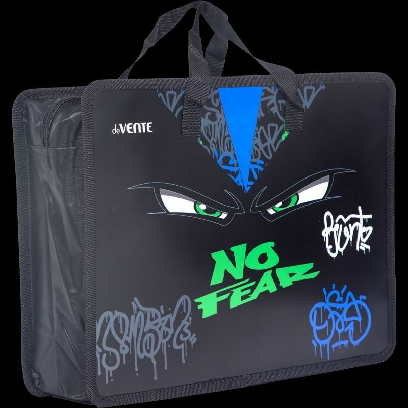 Папка для тетрадей deVENTE "No Fear" А4 335х260х100 мм, с ручками, молния, пластик