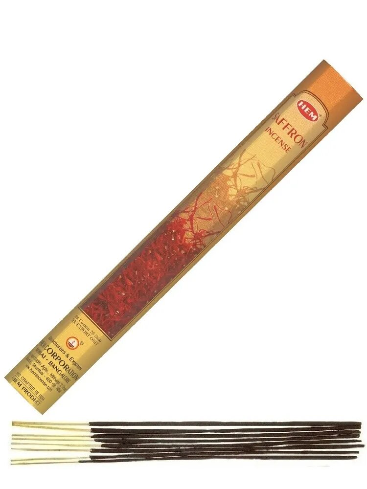 Благовония HEM Saffron (Шафран), 20 палочек
