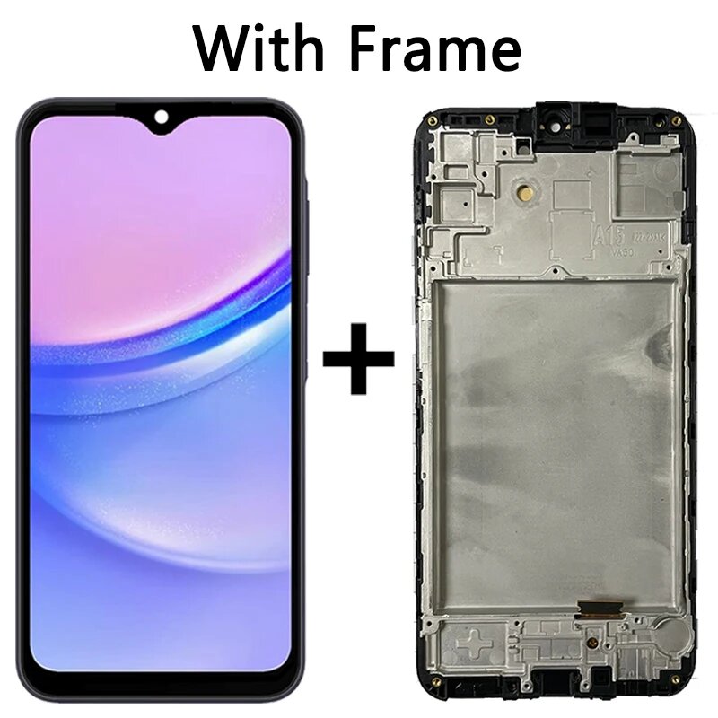 Дисплей Super AMOLED A15 для Samsung A15 4G SM-A155F ЖК-дисплей с цифровым Black With Frame