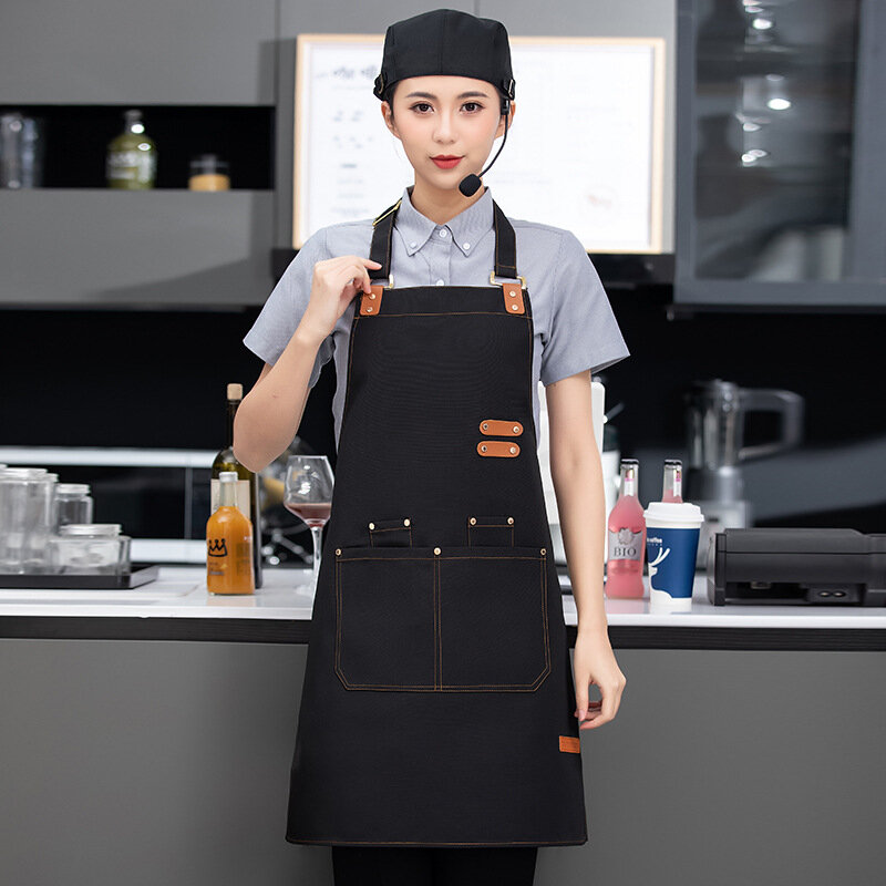 Фартук YouBu, полиэстер, черный, водонепроницаемый, маслонепроницаемый