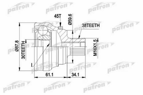 Шрус наружн к-кт Patron PCV1140 Vag: 4A0498099B 4A0498099C 4A0498099G 4A0498099J Audi 100 (44 44q C3). Audi 100 (4a