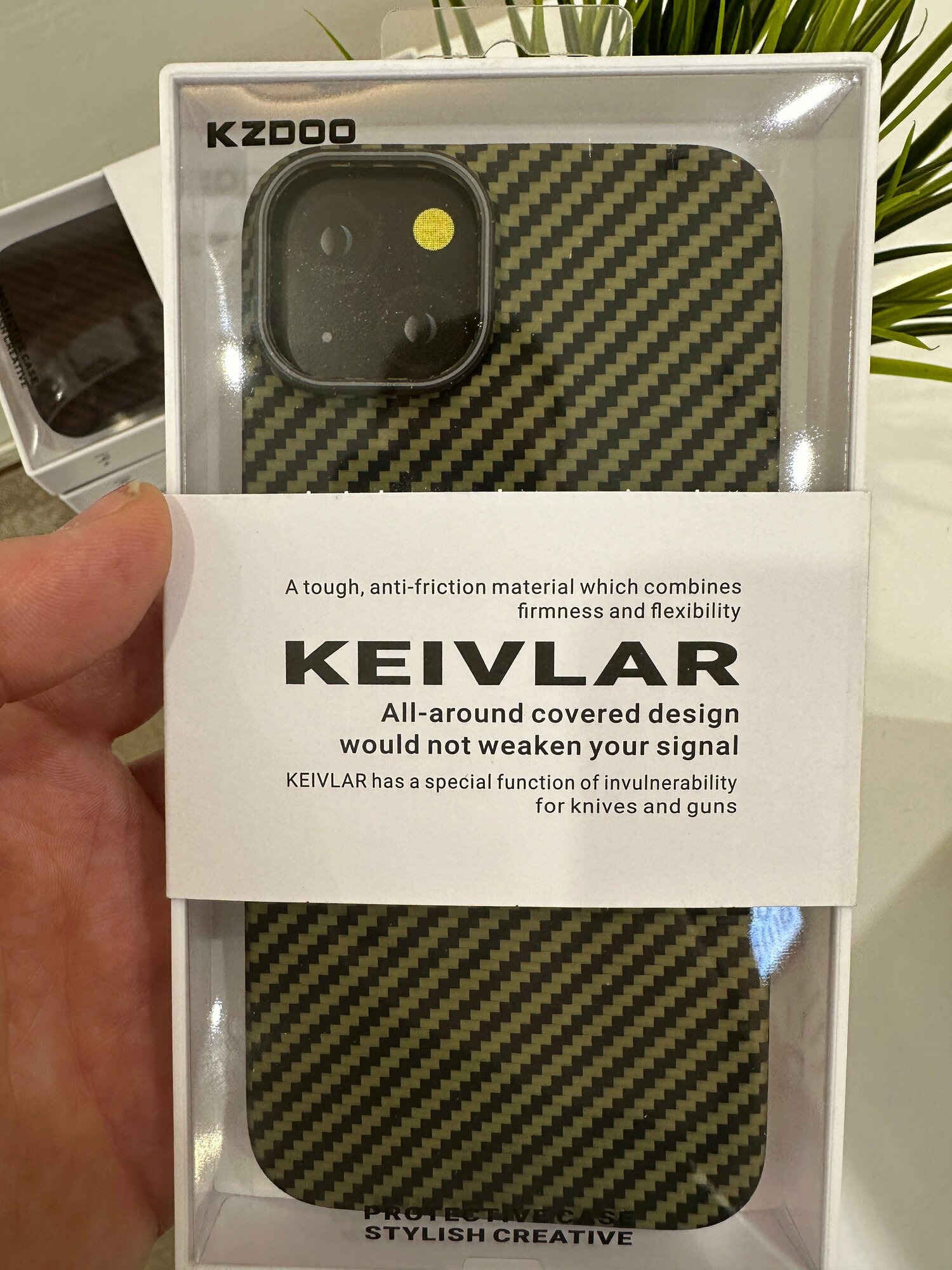 Чехол KZDOO Keivlar для iPhone 14 Plus, арамид (кевлар) ударопрочный, ультратонкий, Зеленый