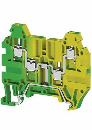 AVK2,5CCT (земля), 334220 Клеммник 4-х выводной, 2,5 мм. кв.