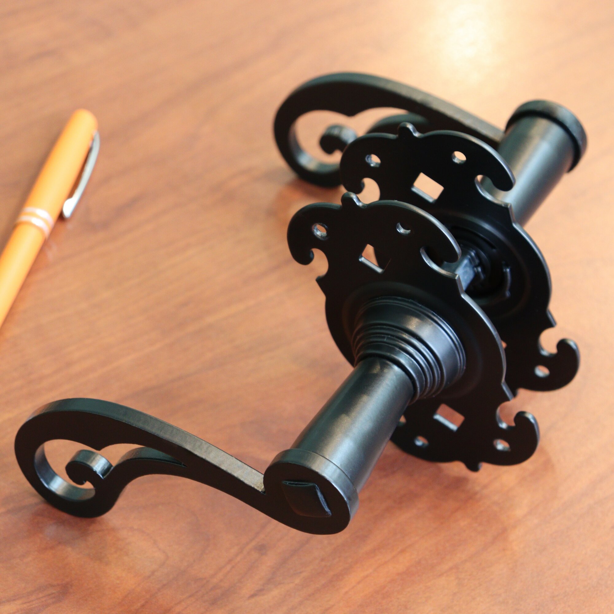 Ручка поворотная "Арт11" стальная , цвет черный (в комплекте 2 ручки)