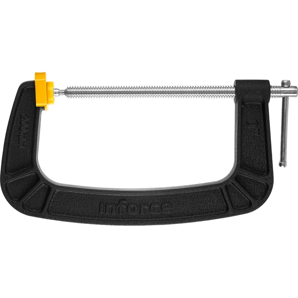 G-образная струбцина Inforce 210 мм-48, для удобной работы и надежной фиксации заготовки