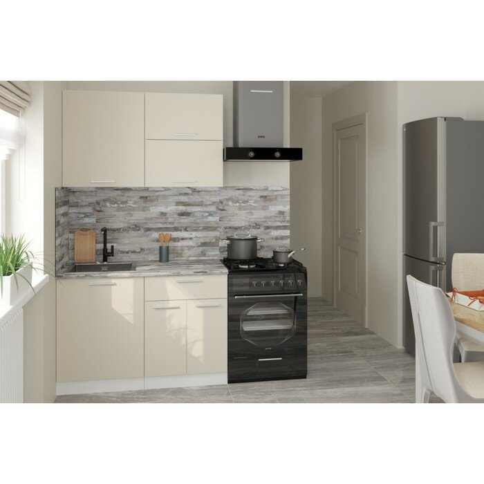 Кухонный гарнитур прямой для маленькой кухни «Дюна лайт», 1200×600 мм, цвет кашемир/канадская хижина