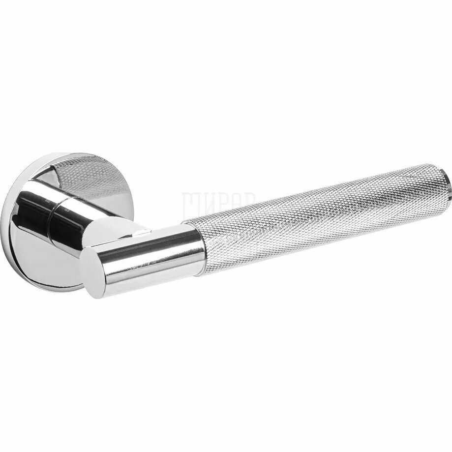 Дверная ручка на круглой розетке Fuaro (Фуаро) "ABRASIVE" K. SLR52 полированный хром