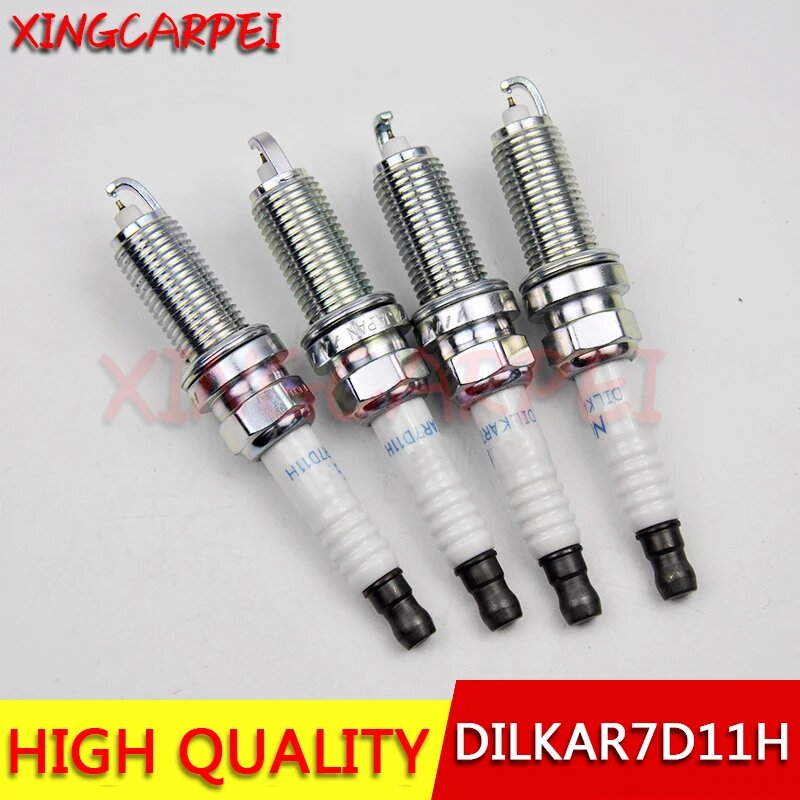 4 шт. 22401-1VA1C DILKAR7D11H двойная иридиевая свеча зажигания для двигателя Nissan Rogue 2.0L 2017 X-TRAIL QASHQAI MR20DD MR20DE