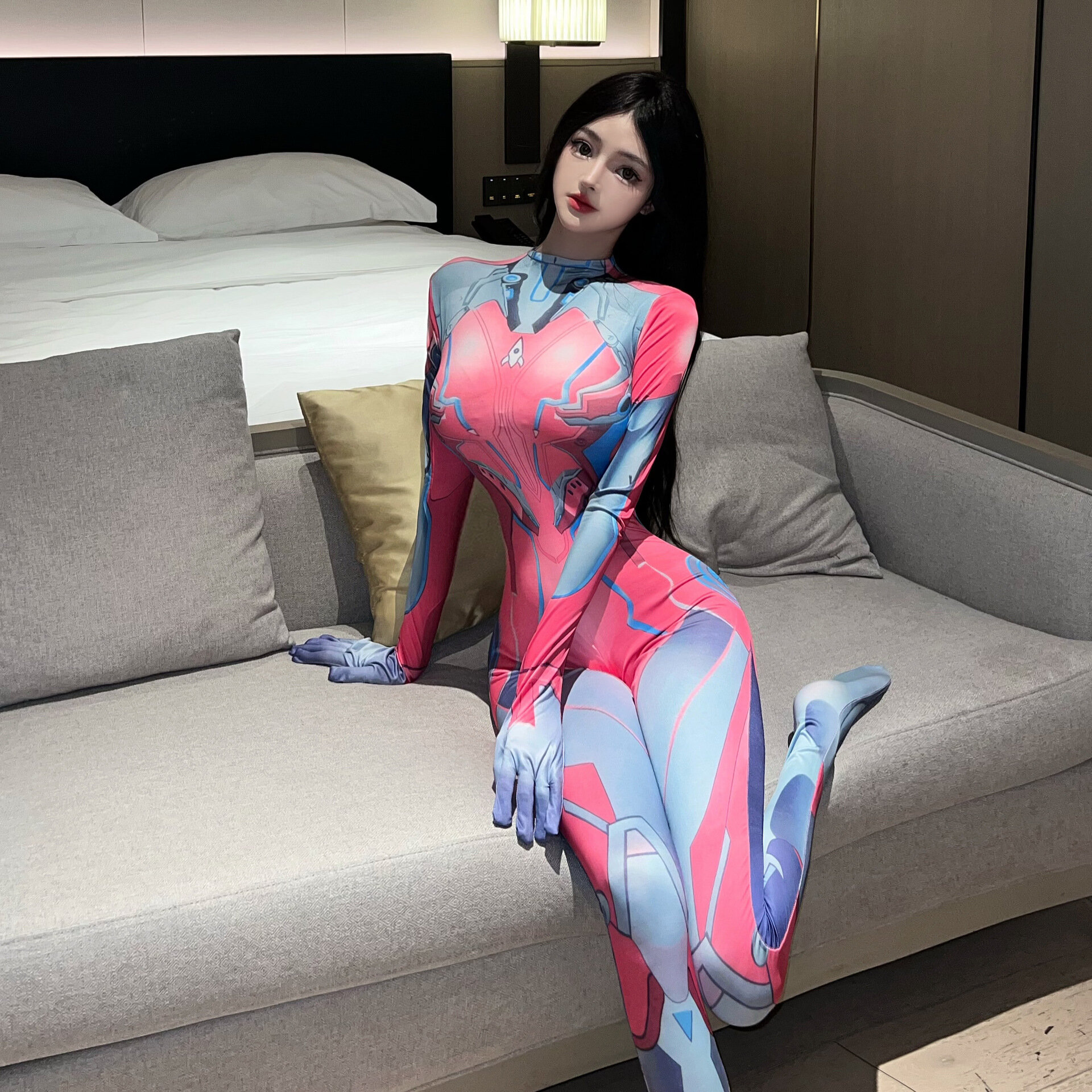 Сексуальное нижнее белье, костюмы для ролевых игр, соблазнительный косплей Человека-паука, страстный полный комплект, не требует снятия, в наличии костюм Человека-паука розово-красного цвета.