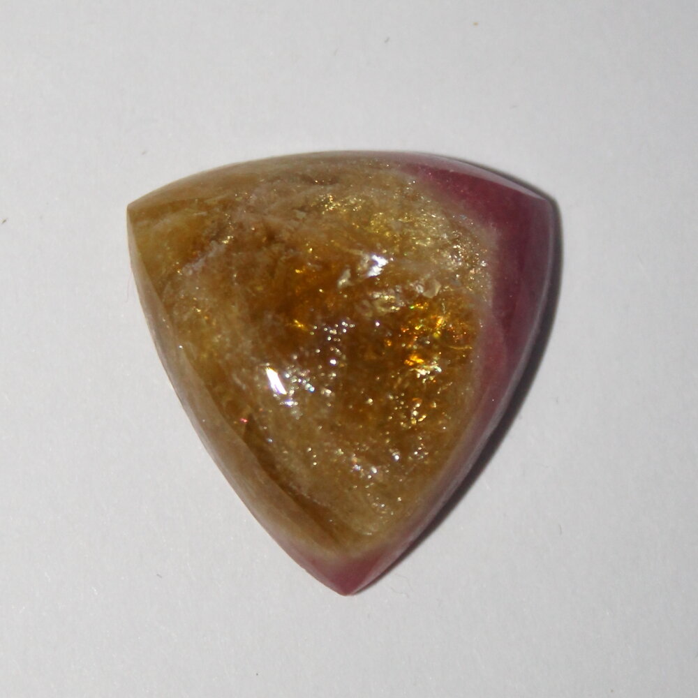 Полихромный турмалин кабошон, 21х20х3 мм, Малханское месторождение, «True Stones»