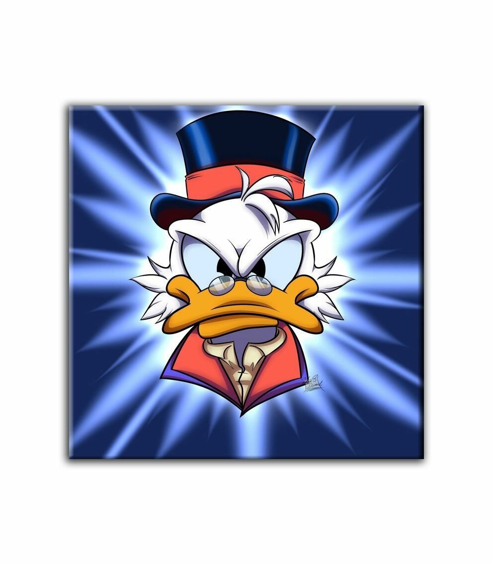 Картина интерьерная Скрудж Макдак на синем фоне 40-40