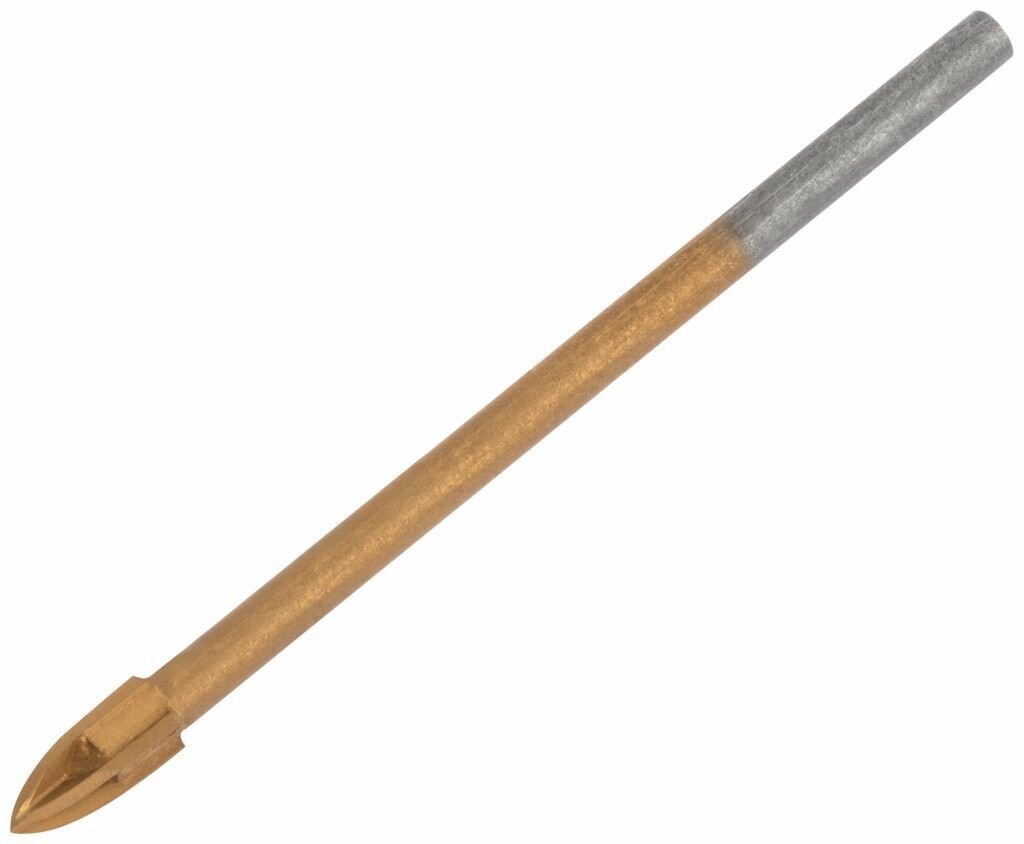 Сверло по кафелю и стеклу, 4 режущие кромки, титановое покрытие 4х60 мм