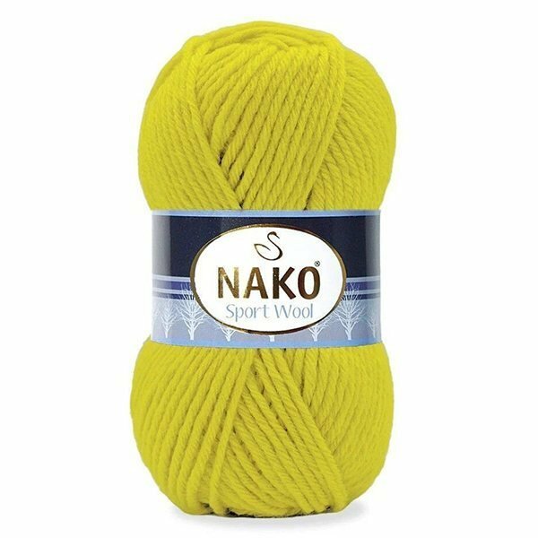 Пряжа Nako SPORT WOOL 10633 лимон (5 мотков)