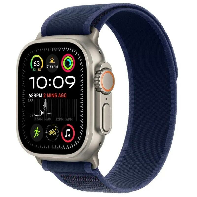 Умные часы Apple Watch Ultra 2, 49mm Natural Titanium Case With M/L Blue Trail Loop
