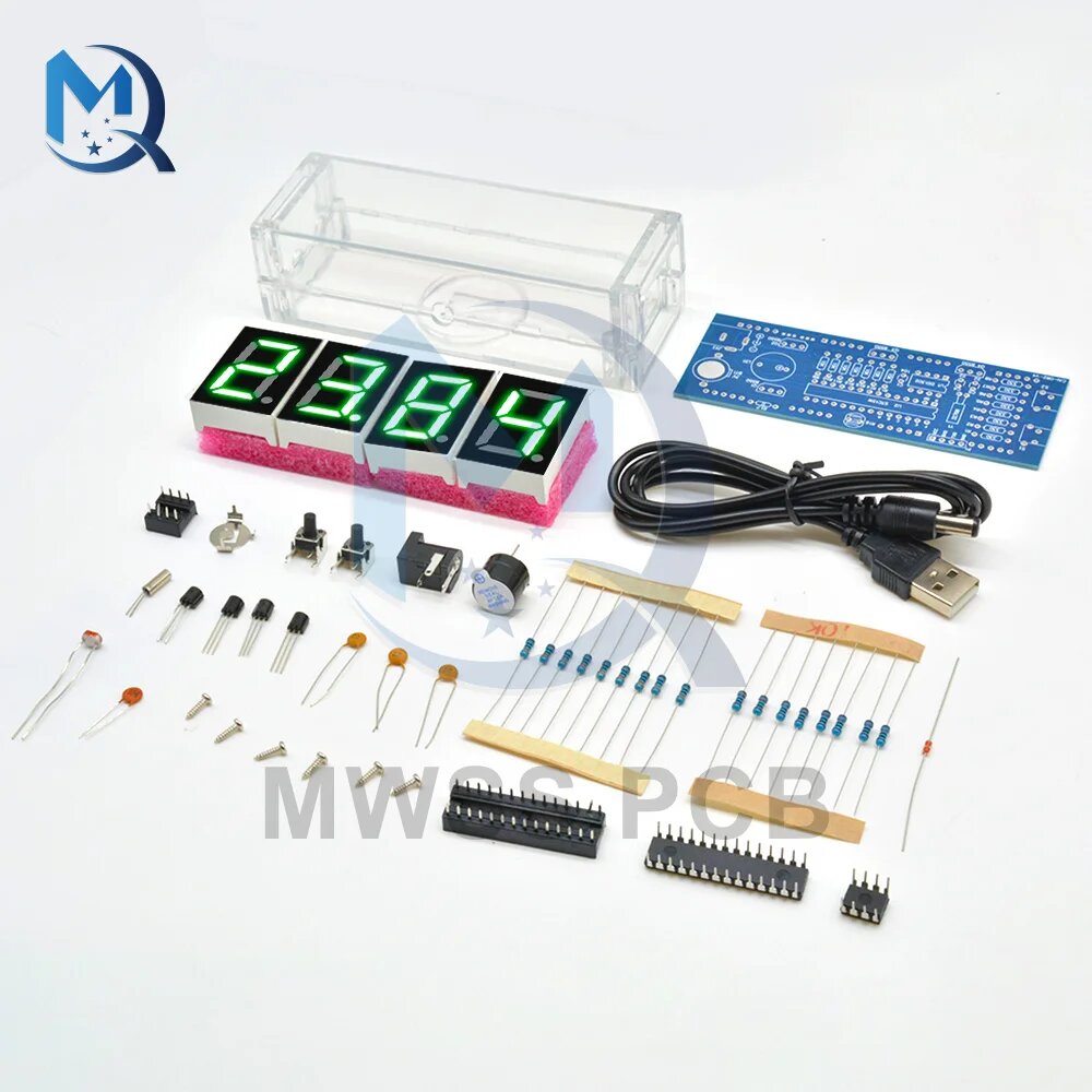 DIY KIT Электронные часы Ziqqucu, Green