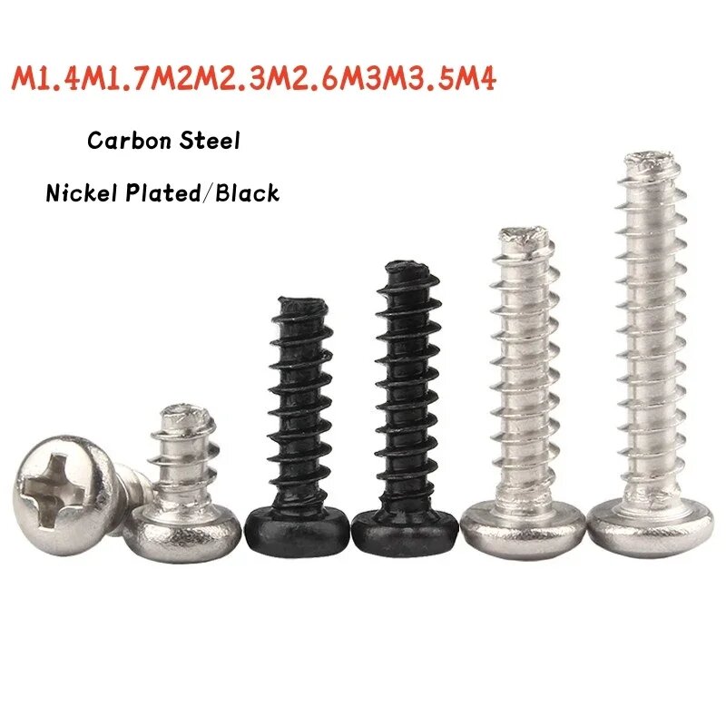 Саморезы с плоской головкой M1.4-M4 M2x5mm-300pcs, nickel plating