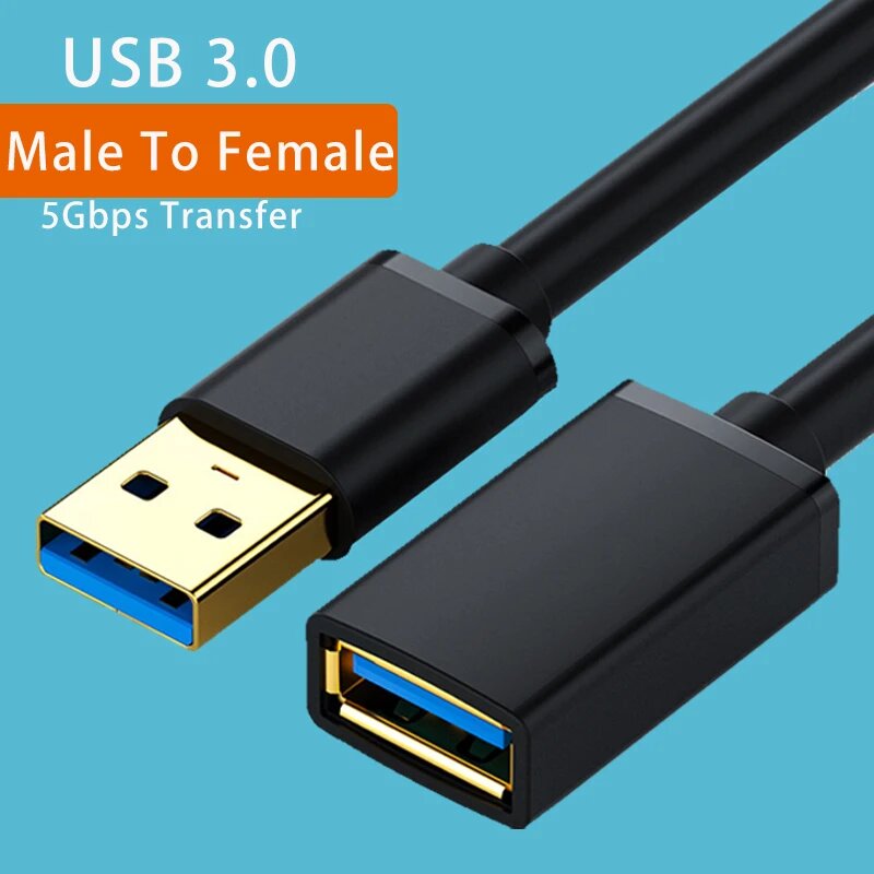 USB 3.0 Male to Female, 5м, черный