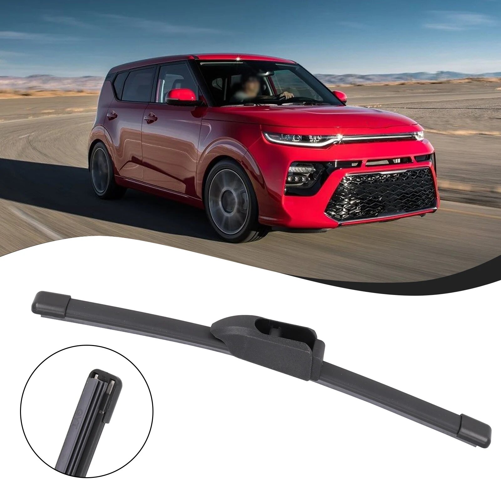 Задняя щетка стеклоочистителя для Kia Soul 2019-2023, сменные детали, черный 98850-K0000, автомобильная фотография