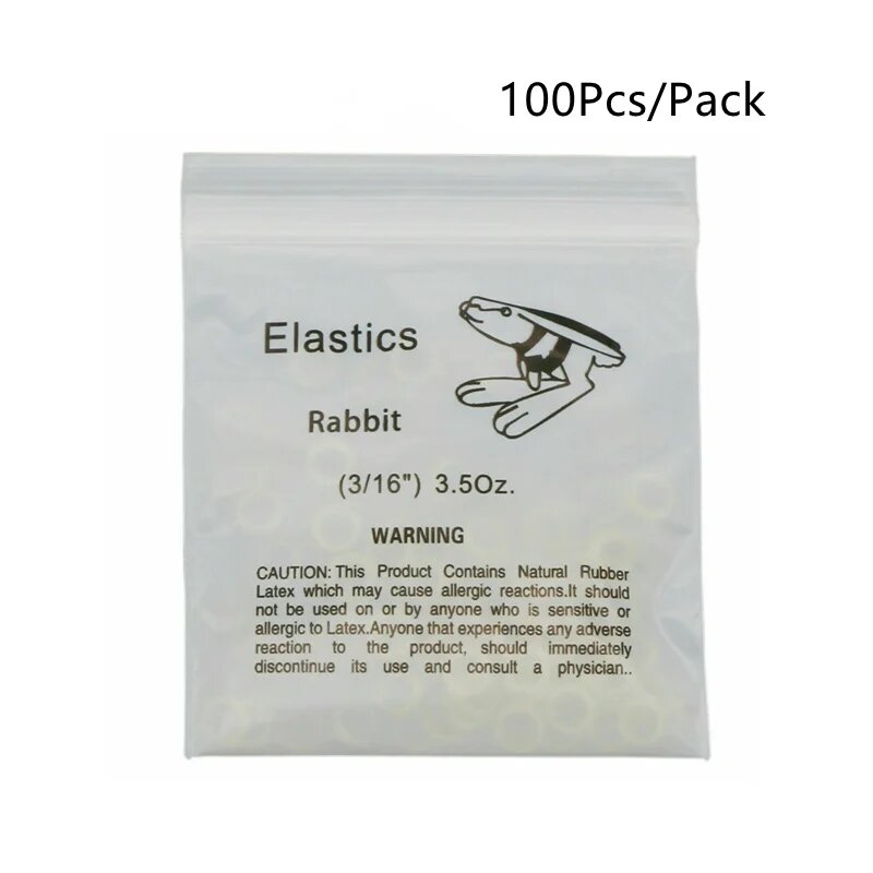 Ортодонтические резинки CNSEATO 100 шт, 5 размеров 3.5OZ Rabbit