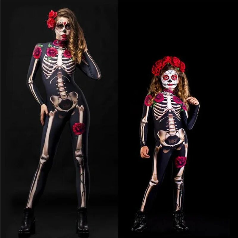 Костюм скелета розы XIZOU для взрослых и детей Adult M, Skeleton (One Piece)