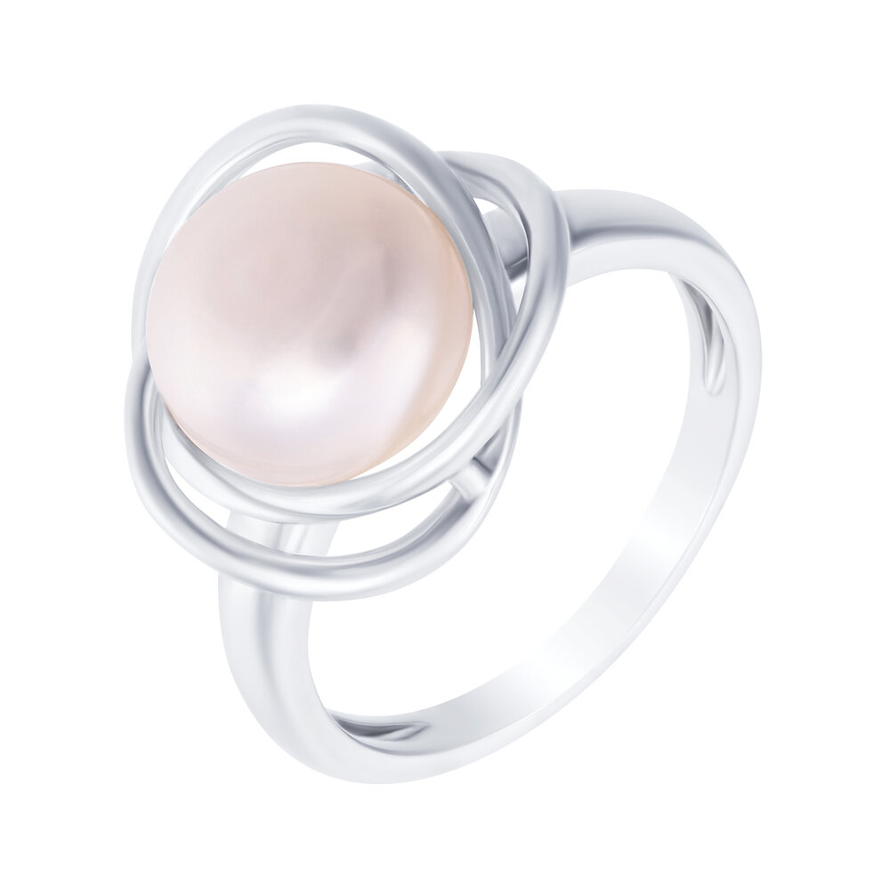 Кольцо, серебро, 925 проба, жемчуг