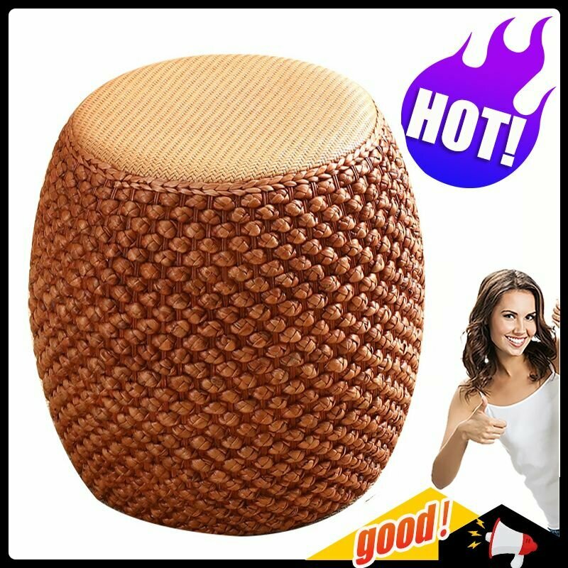 Табурет-барабан из ротанга, табурет для обуви