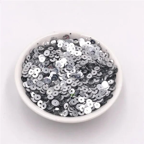 Блестки серебряные ПВХ 4 мм, 5г Lucky Sewing
