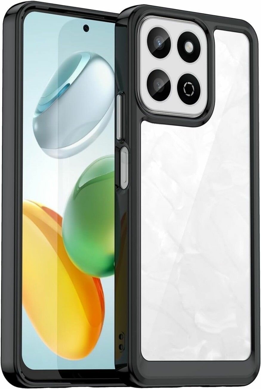 Чехол на Honor X7c пластиковый с силиконовой окантовкой чёрный