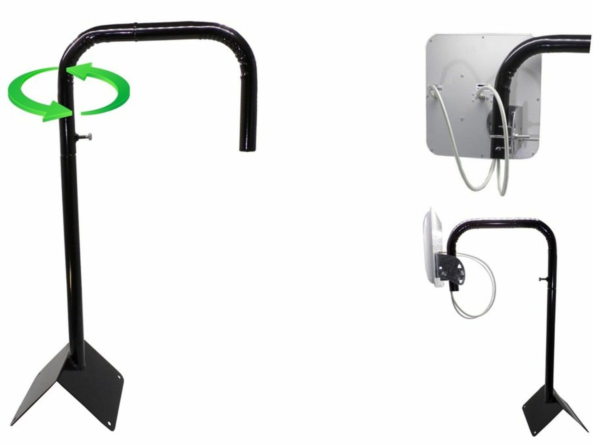 Кронштейн поворотный на конек для антенн, диаметр 32мм черный, высота 70 см