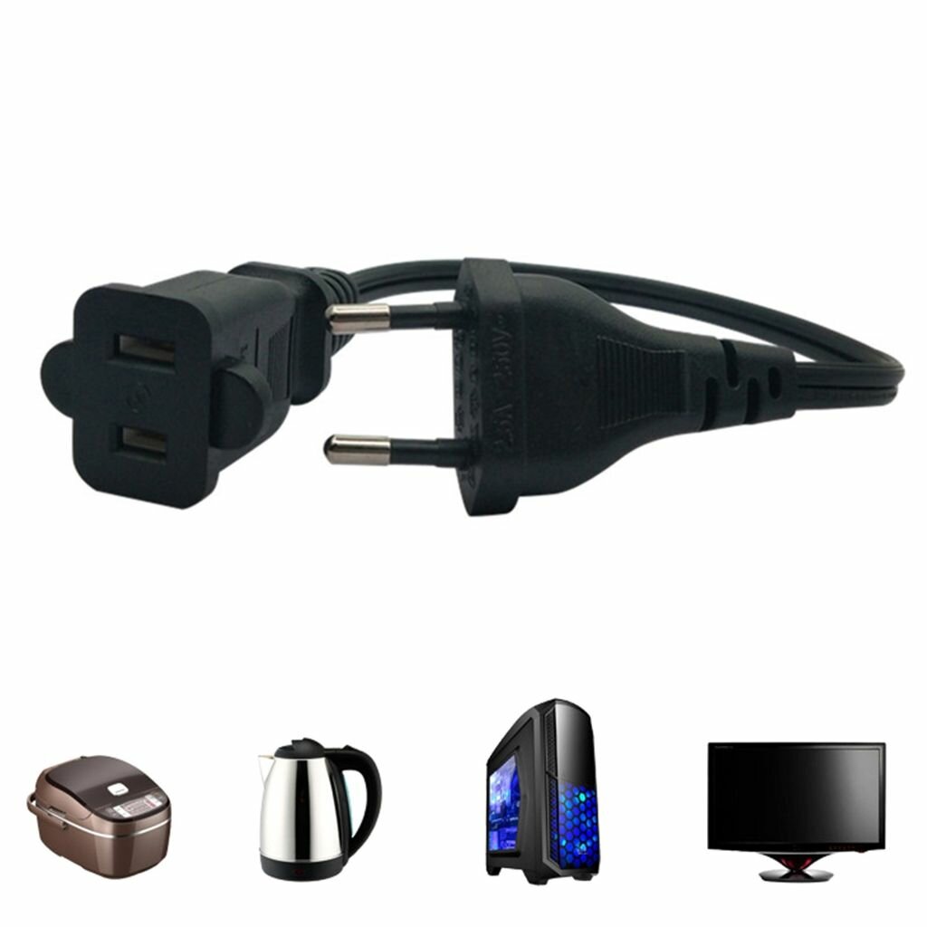 Круглая ножка европейского стандарта 4,0 ММ к розетке американского с двумя отверстиями площадью 0,75 квадратных метра 0,3