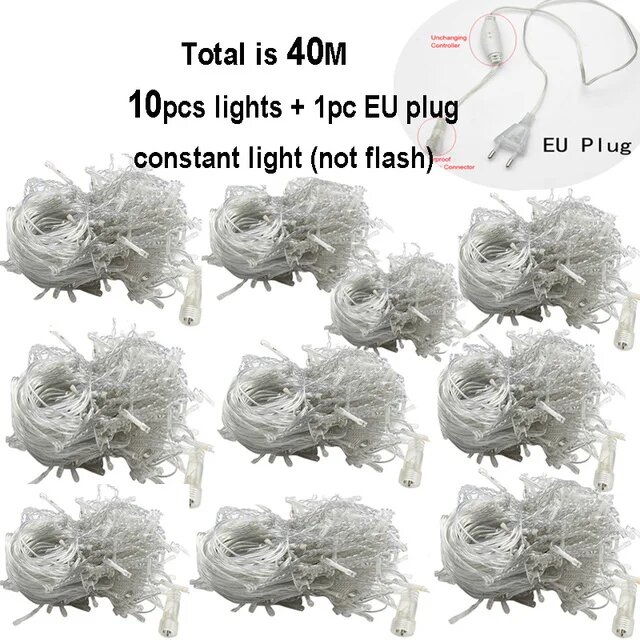 Светодиодная гирлянда ZSPQGD водопад 220В 40M length 220V EU, Warm White