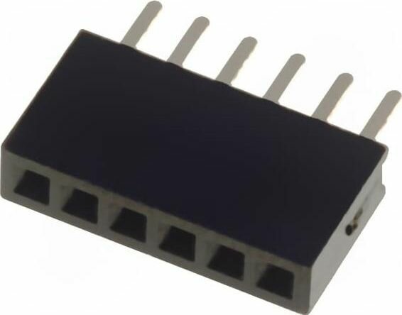 Гнездо CONNFLY DS1065-01-1*6S8BV Гнездо IDC "мама" PIN 6 прямой 1,27мм THT 1x6 gold flash 1А 1шт