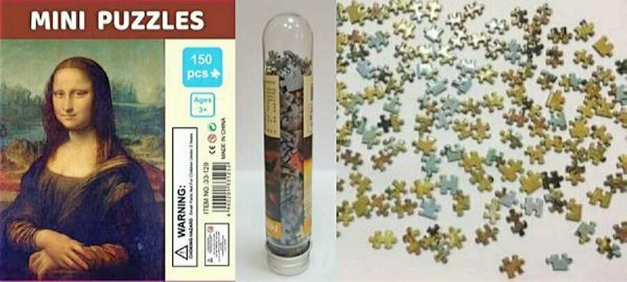 ПазлыВКолбе 150 деталей. Мона Лиза MINI PUZZLES (10*15 см) 33-129, (YIWU XINSHIXIAN ARTS AND CRAFTS CO,