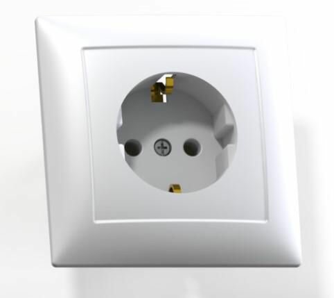 Розетка 1-м СП Селена РС16-370 16А IP20 с заземл. бел. Кунцево 8111