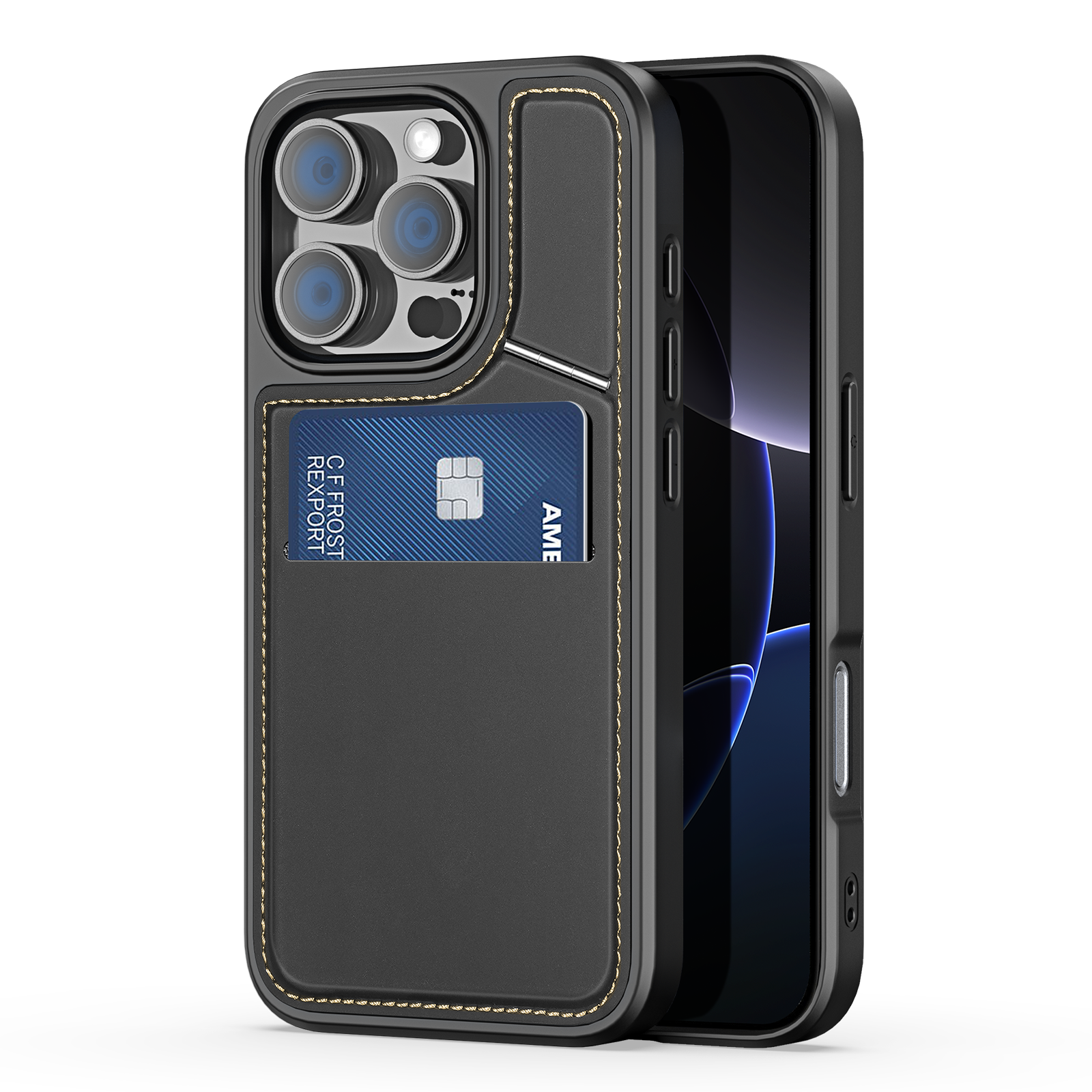 Чехол с поддержкой MagSafe и подставкой-картхолдером от Dux Ducis для iPhone 16 Pro, серия Rafi II Mag Series