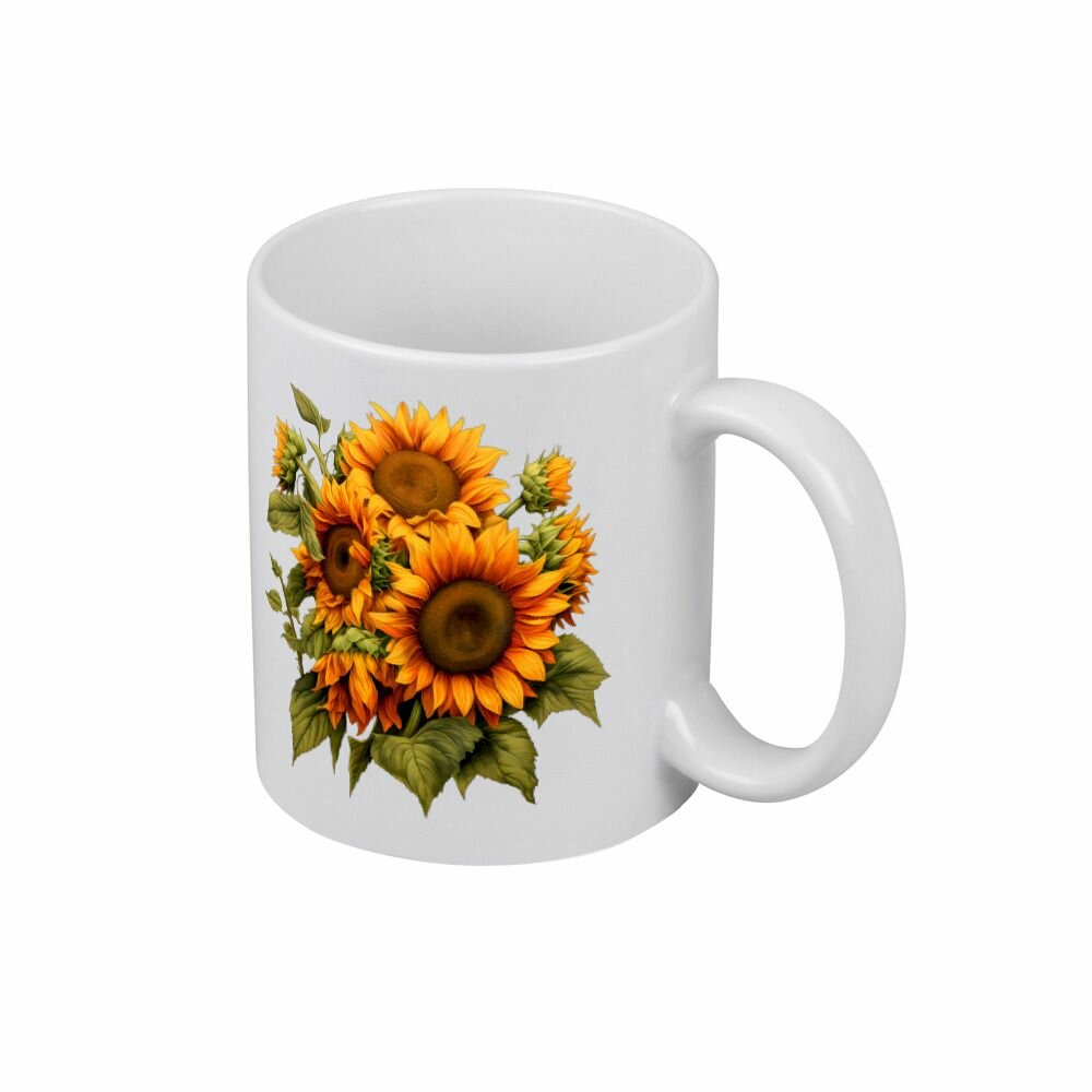 Кружка Цветы солнечный букет подсолнухи