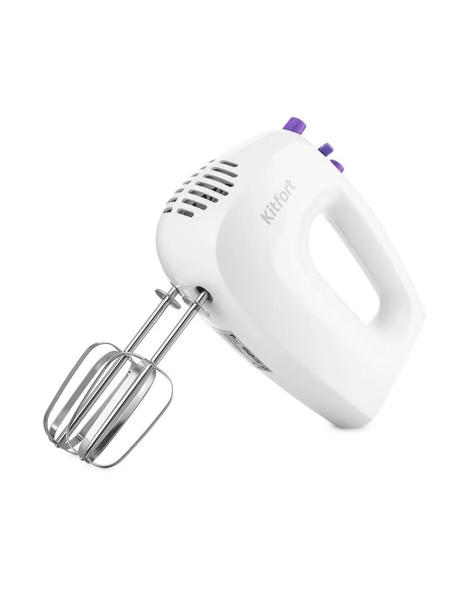 Миксер ручной Kitfort КТ-3071-1 250Вт белый/фиолетовый